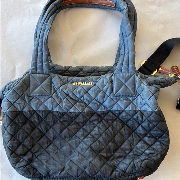 MZ Wallace | Bags | Mz Wallace Blue And Black Medium Sutton Quilted ...